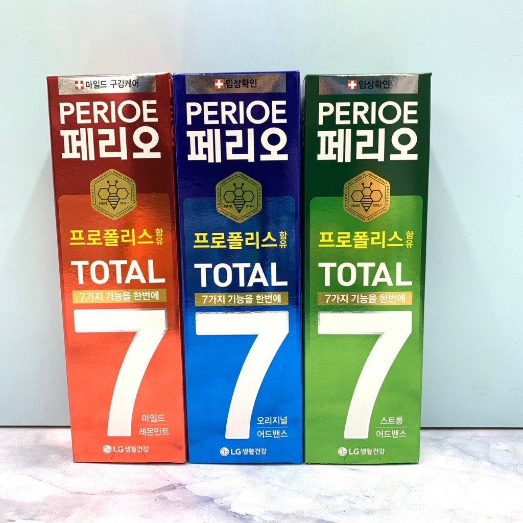 倍麗兒 PERIOE 韓國原裝進口 7效蜂膠牙膏 120g 青檸紅/沁涼綠/經典藍 效期2027年之後 | 蝦皮購物