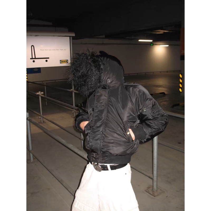 【AlllN】Explosive Jacket貂毛毛領夾克 | 蝦皮購物