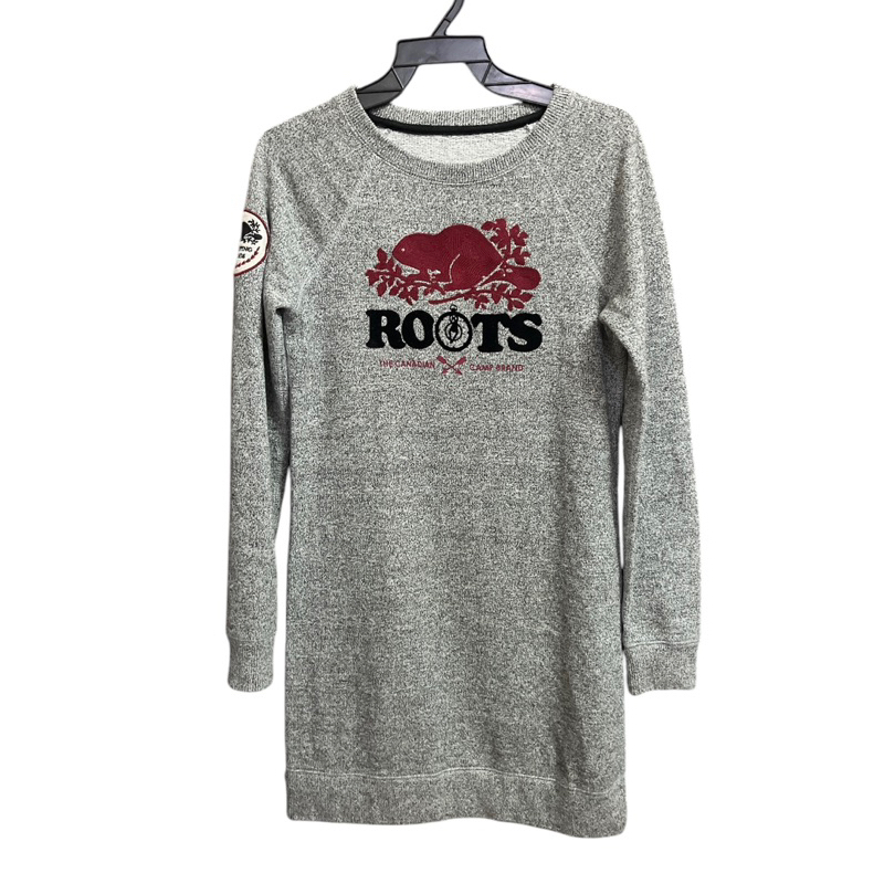 roots 椒麻灰 刺繡 布貼 長洋XS號 | 蝦皮購物