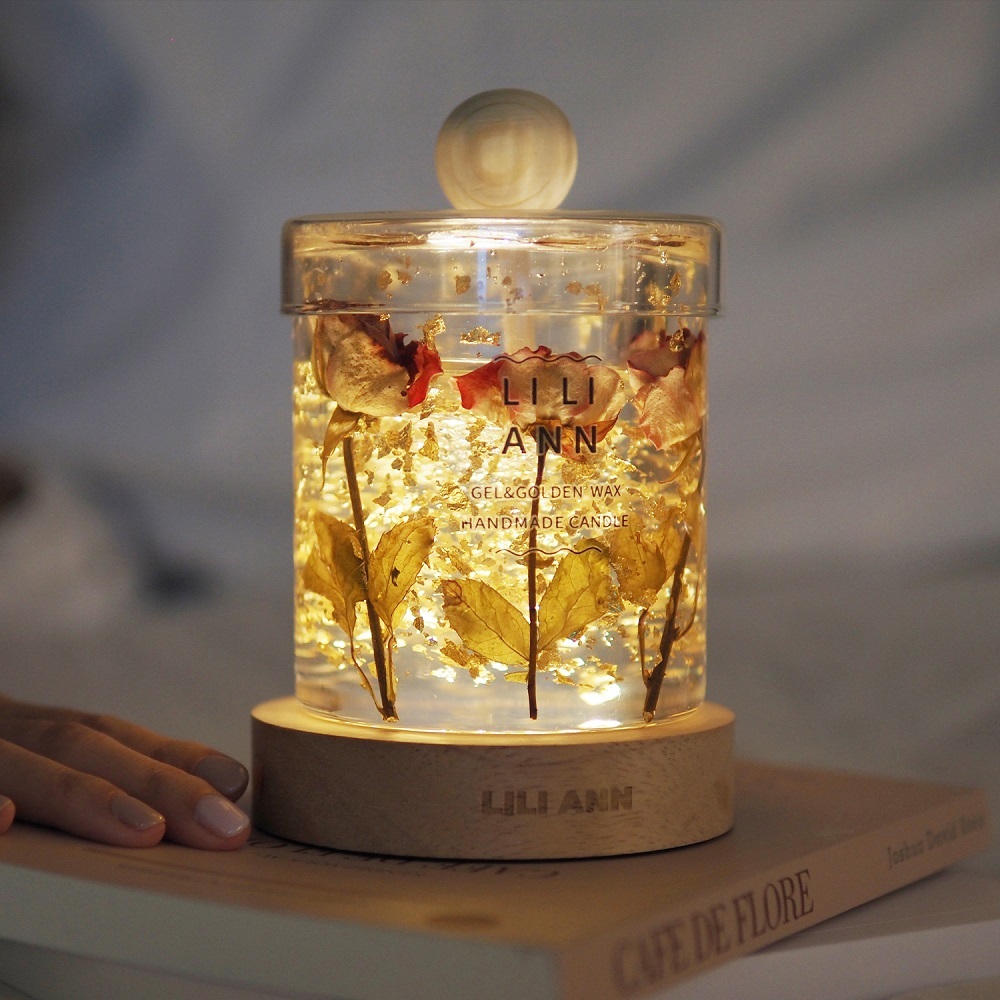 de Balets 晚安莉莉安 永生花藝術蠟燭禮盒 - 玫瑰花 (含充電小燈座/火柴/蠟杯/小蠟燭)【無精油款】 | 蝦皮購物