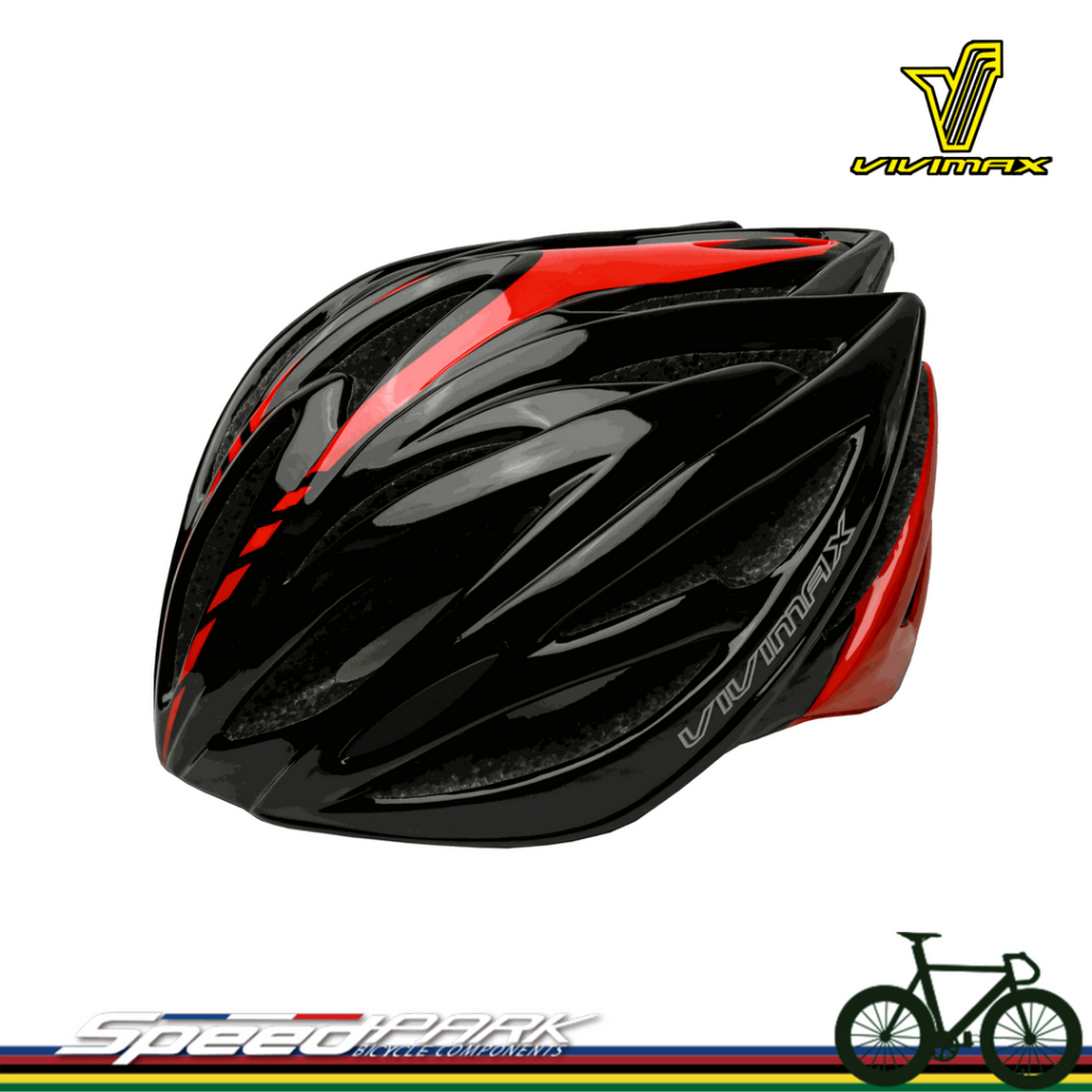 【速度公園】VIVIMAX X1 自行車安全帽『黑紅 XL』亞洲頭型 一體成型 輕量 通風 通勤推薦 學生款 入門款 | 蝦皮購物