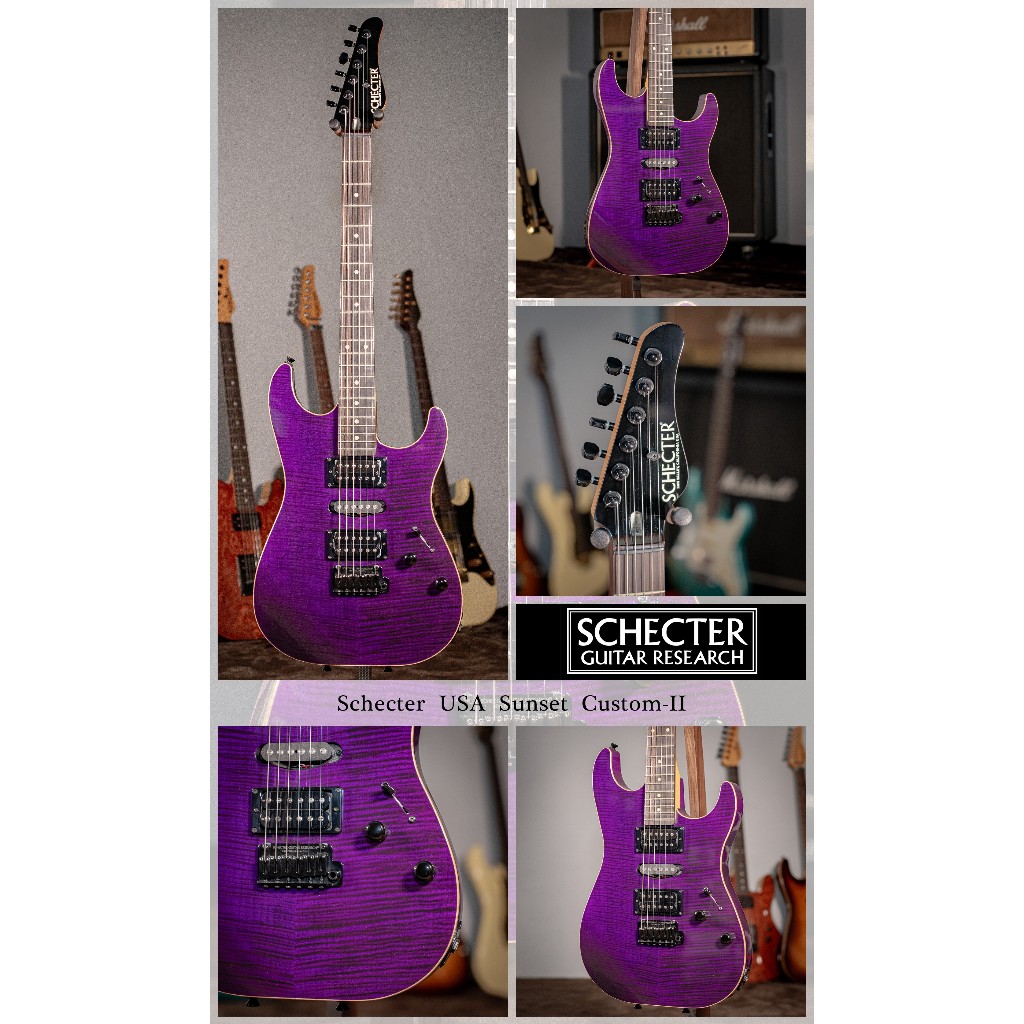 Schecter USA SUNSET Custom-II HSH Black Violet 電吉他【又昇樂器.音響】 | 蝦皮購物