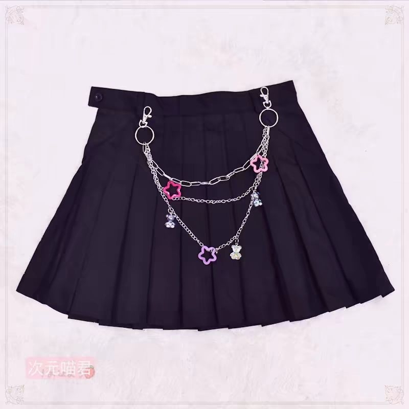 次元喵君 y2k原宿lolita 辣妹少女jk 小熊腰鏈 裙鏈腰飾 龐克 亞文化掛鏈 | 蝦皮購物