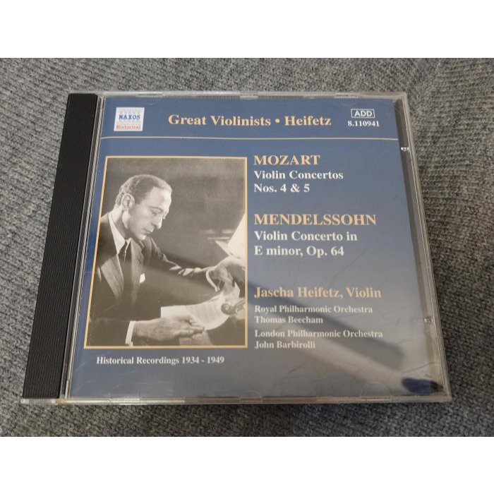 Mozart Mendelssohn Violin Concertos Heifetz 海飛茲 2000年德國版 | 蝦皮購物
