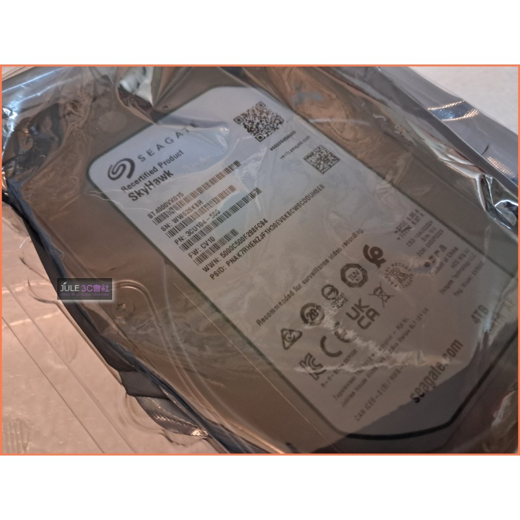 JULE 3C會社-希捷Seagate ST4000VX015 4TB 4T 監控/256M/SkyHawk/未拆 硬碟 | 蝦皮購物