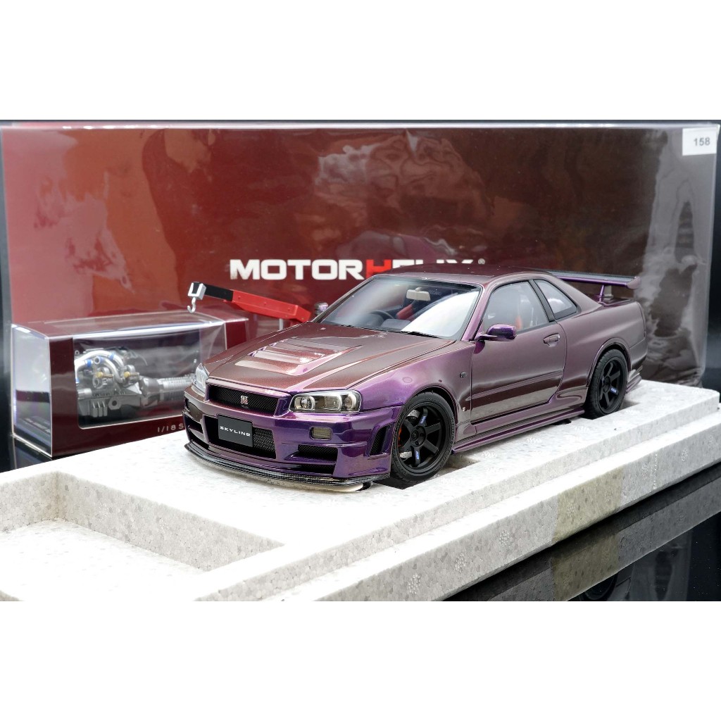 【MASH】Motorhelix 1/18 Nissan GT-R R34 CRS VER Nismo 變色龍紫 | 蝦皮購物