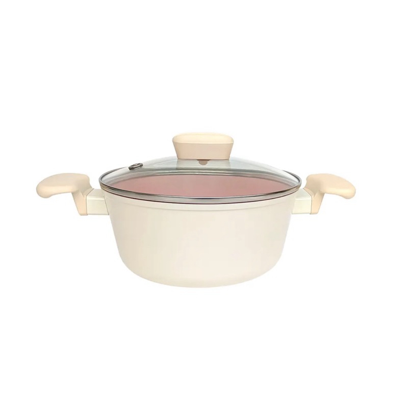 【丸子小舖】現貨 全新 NEOFLAM Whitepink 20cm雙耳湯鍋(含玻璃蓋) | 蝦皮購物