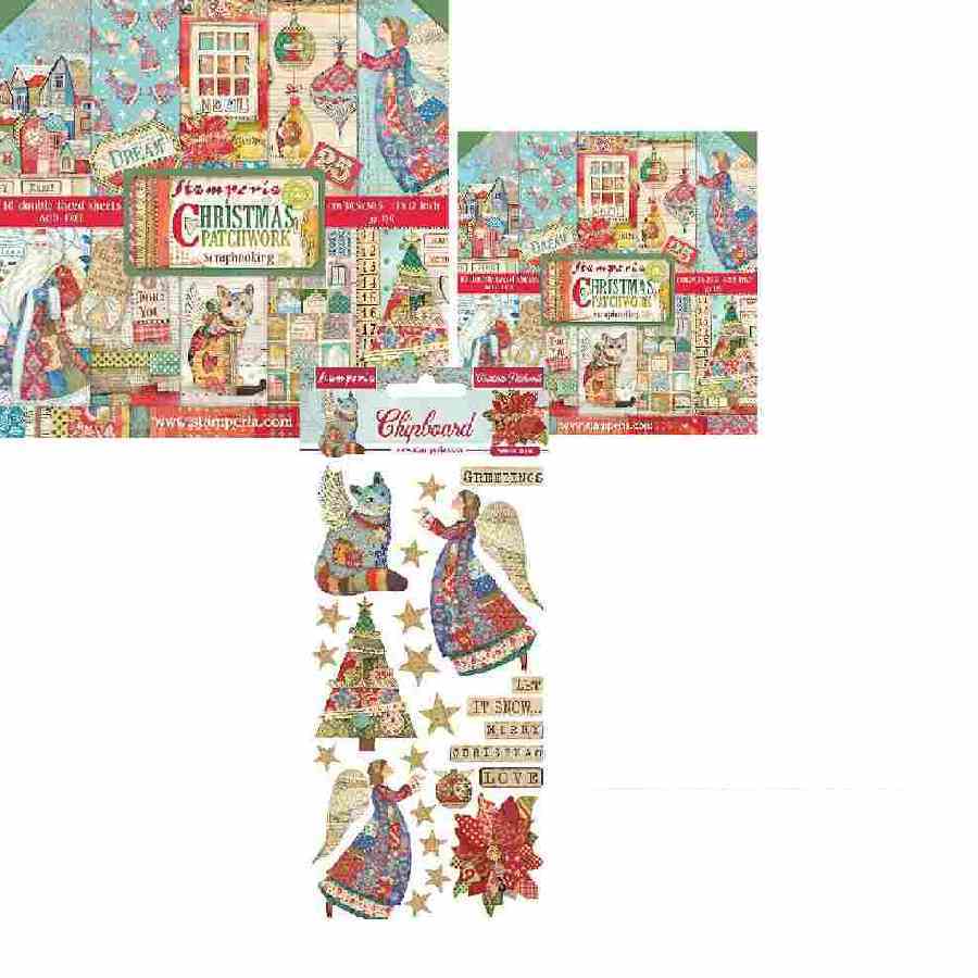 特惠聖誕萬用款~Stamperia Christmas Patchwork 手工雙面背景紙圖形卡片手帳剪貼 | 蝦皮購物