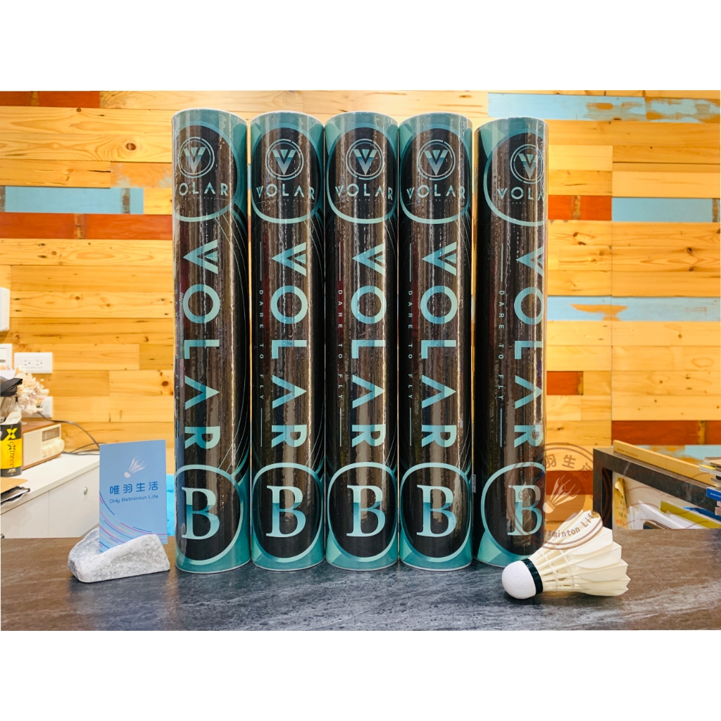 【唯羽生活】VOLAR【V-B】VOLAR B 羽毛球 羽球 最耐打的訓練級羽球 黑鵝毛洗白 | 蝦皮購物