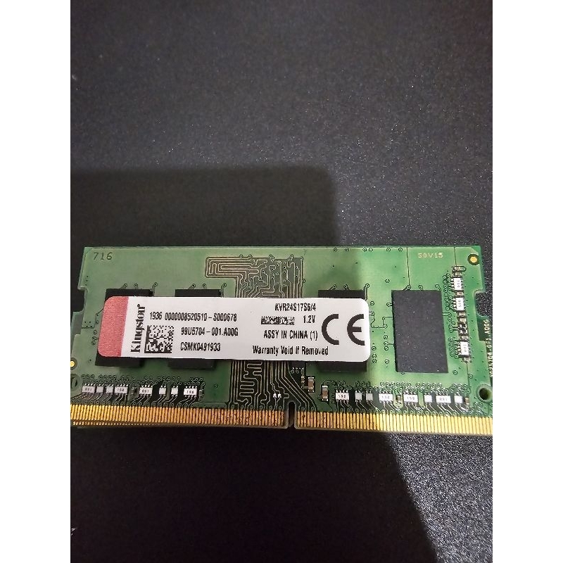 筆電專用記憶體 Kingston金士頓 DDR4 2400 4G 1.2V KVR24S17S6/4 | 蝦皮購物
