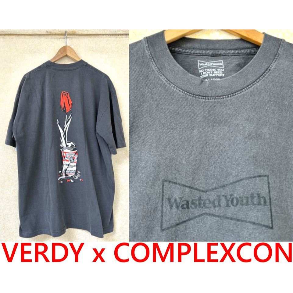 BLACK全新VERDY COMPLEXCON首次發售的黑底衣服彩色印刷！展覽限定WASTED YOUTH短T | 蝦皮購物