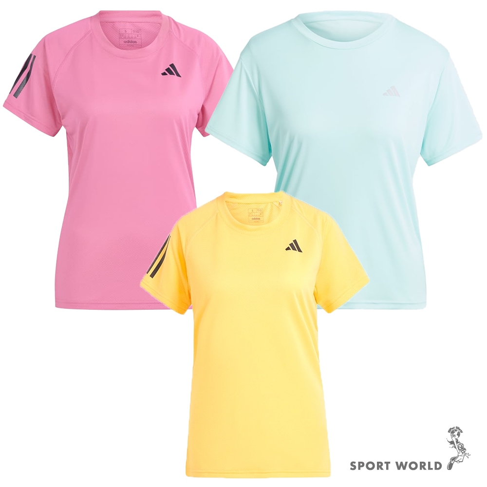 Adidas 短袖上衣 女裝 排汗 粉/藍/黃【運動世界】IT6579/IL8584/IT6578 | 蝦皮購物