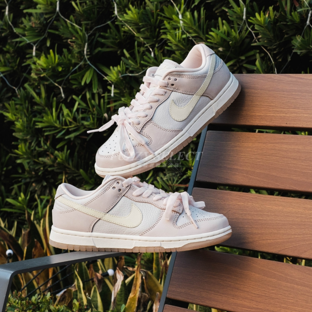 【逢甲 FUZZY】W Nike Dunk Low Premium 蝴蝶結 淺粉 果凍底 奶杏 FB7910-601 | 蝦皮購物