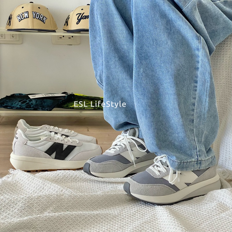 NEW BALANCE 370 元祖灰 米白黑 麂皮 復古 NB 休閒鞋 情侶 男女鞋 U370AH U370CA | 蝦皮購物