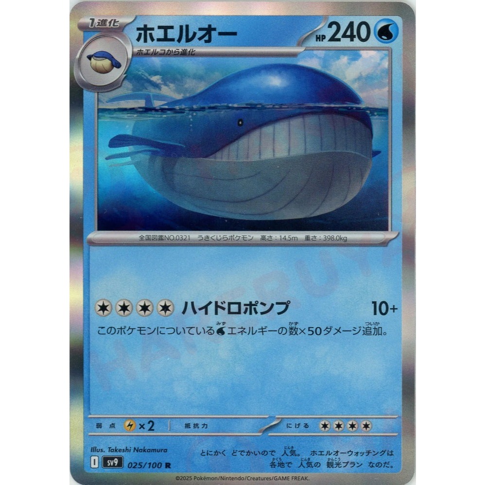 寶可夢 ptcg 日版 吼鯨王 R 025/100 sv9 對戰夥伴 | 蝦皮購物