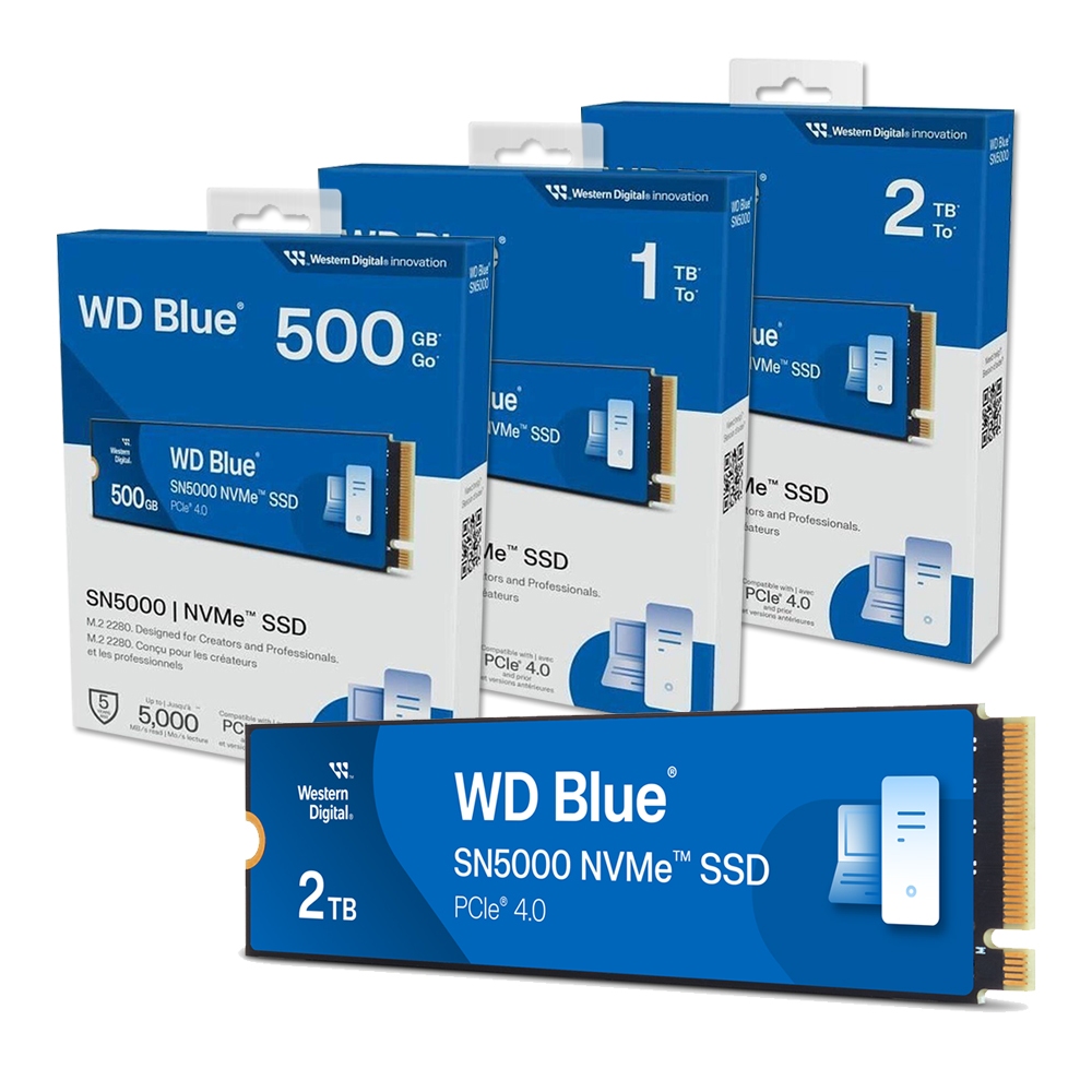 威騰 藍標 WD Blue SN5000 NVMe SSD 500G 1T 2T Pcle M.2 2280 固態硬碟 | 蝦皮購物