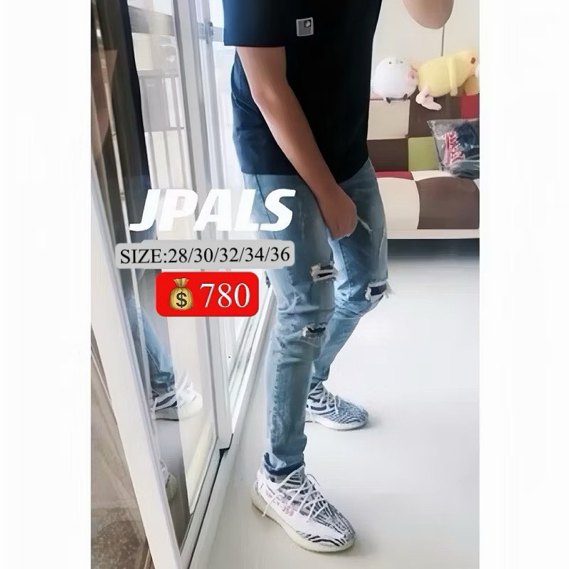 【JPALS】 現貨秒發 超彈力 三刀割 復古 深藍 重磅 淺刷白 彈性 補丁 刀割 貼布 牛仔褲 神褲 破褲 | 蝦皮購物