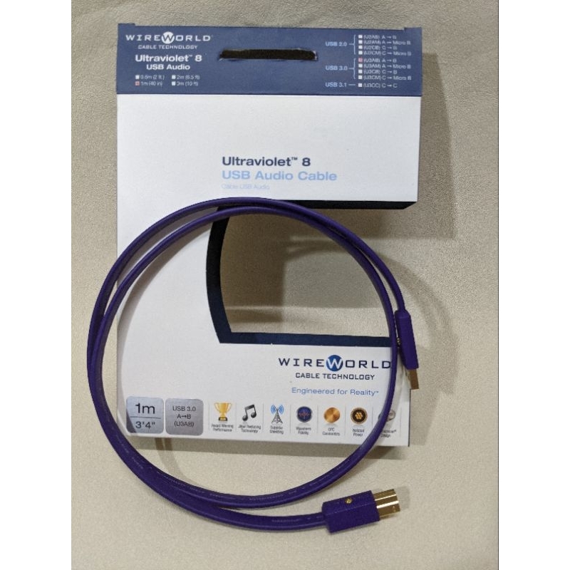 [藍黑春樹]wireworld ultraviolet 8 訊號線 USB A-B | 蝦皮購物