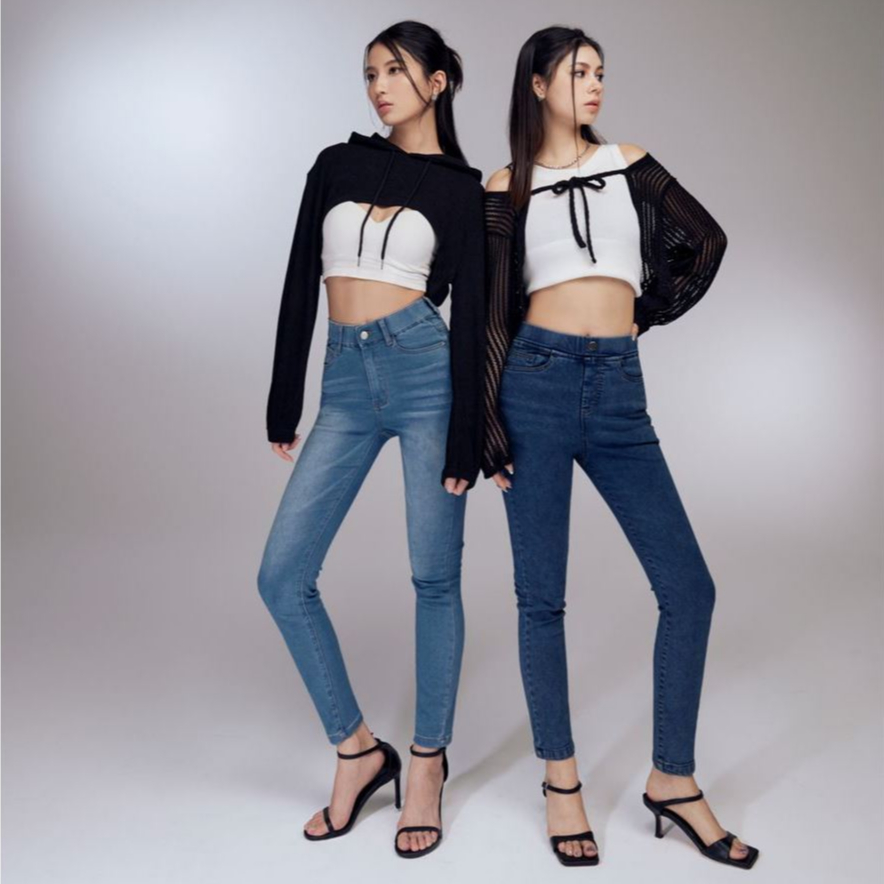 OB嚴選 視覺細-5KG．高腰水洗窄管顯瘦褲 《BA7580》大尺碼/女裝/現貨 | 蝦皮購物