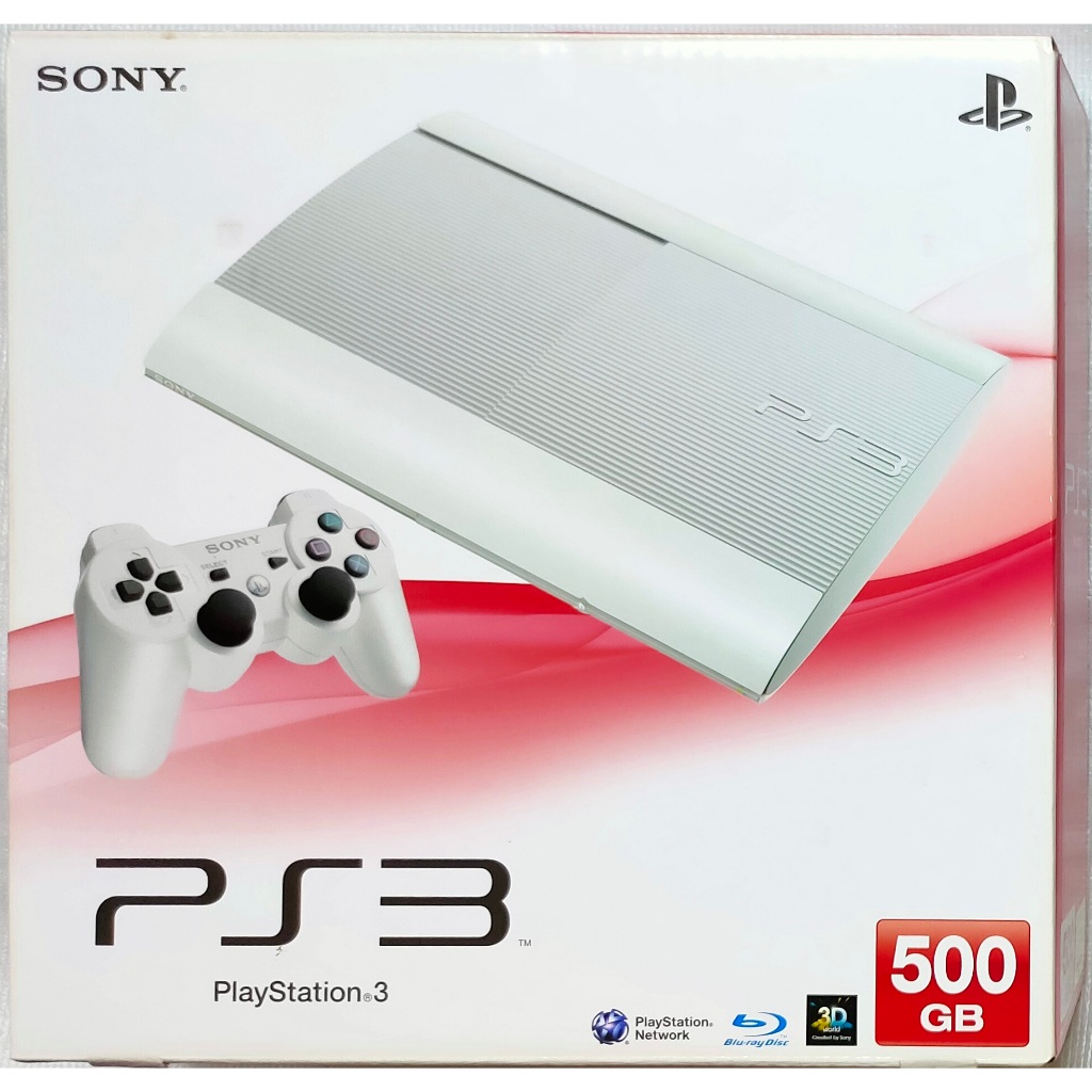 PS3 SuperSlim 4007B 500G 4.88 白色 8.9成新 附原廠紙箱 台灣公司貨 | 蝦皮購物