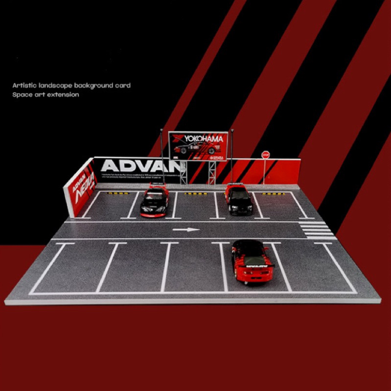 【六四分之一】 MOREART｜LBWK/ADVAN/HKS/RWB露天停車場｜1/64模型車場景｜LED燈光 | 蝦皮購物