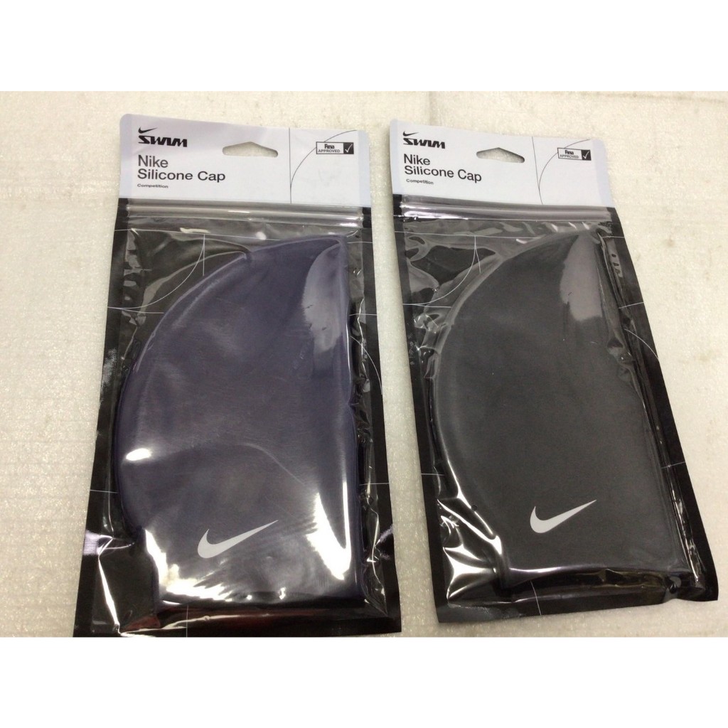 【n0900台灣健立最便宜】2024 NIKE Swim 矽膠泳帽 93060黑底白勾 藍底白勾 | 蝦皮購物