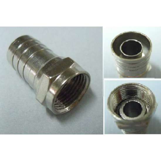 5C2V RG6U RG6 同軸纜線 F接頭 六角鳳梨頭 同軸線接頭 鳳梨頭 RF接頭 5C線 | 蝦皮購物