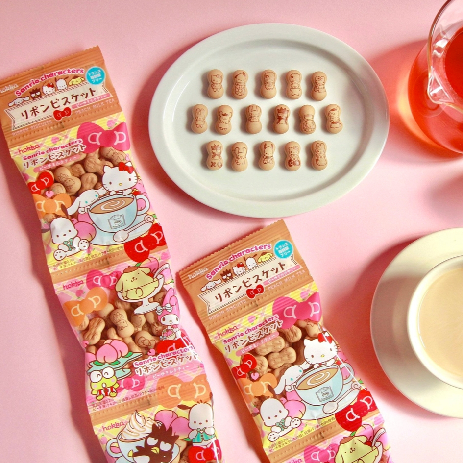 森吉小舖 日本 HOKKA 北陸製菓 kitty 蝴蝶結造型 蝴蝶結餅乾 四連餅 三麗鷗 布丁狗 造型餅乾 串包 | 蝦皮購物