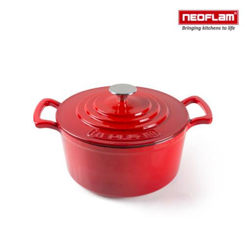【韓國NEOFLAM】24cm厚釡琺瑯鑄鐵湯鍋 NF-CI-C24 | 蝦皮購物