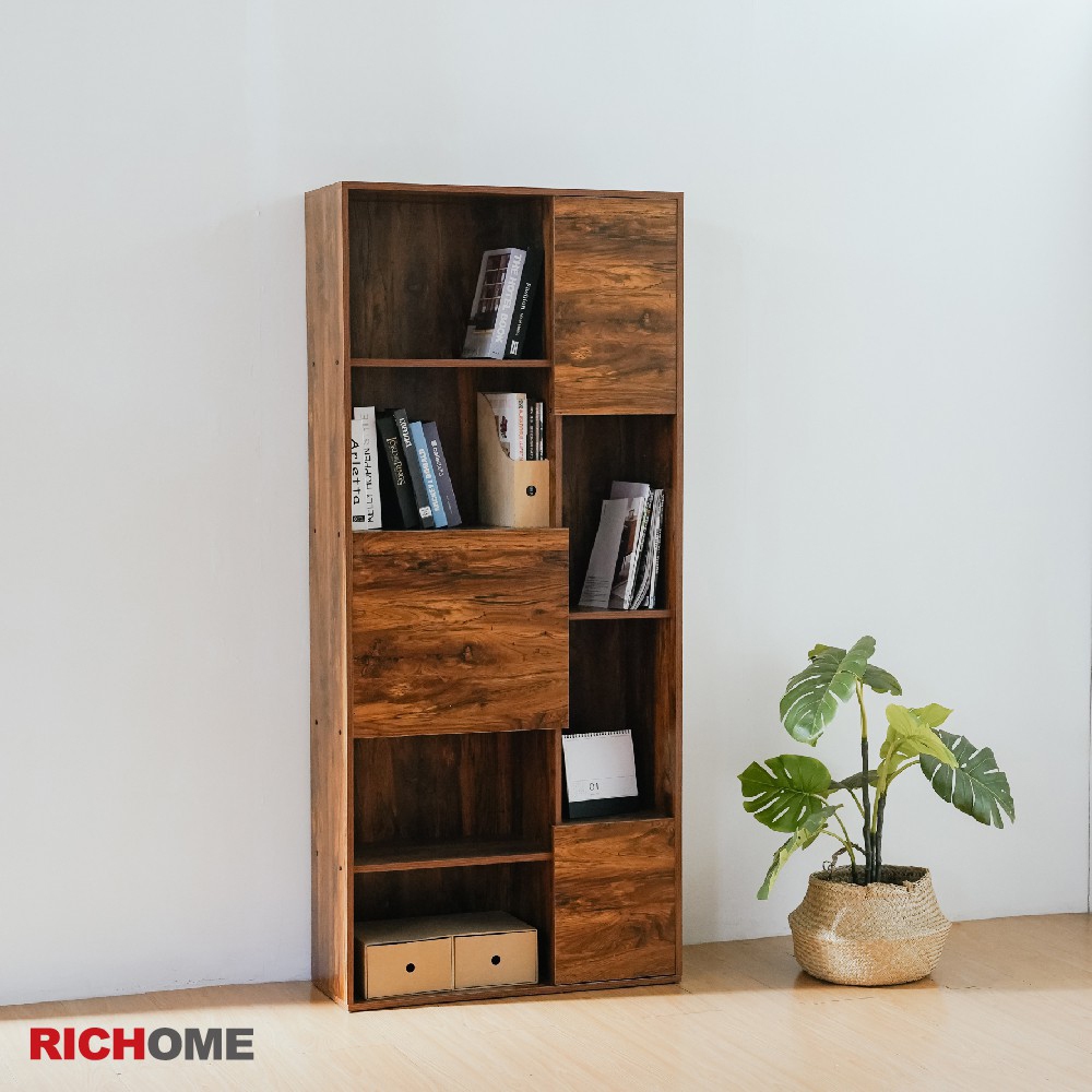RICHOME 福利品 BO-363 科隆時尚三門書櫃 收納櫃 置物櫃 展示櫃 書櫃 邊櫃 書架 玄關 書房 | 蝦皮購物