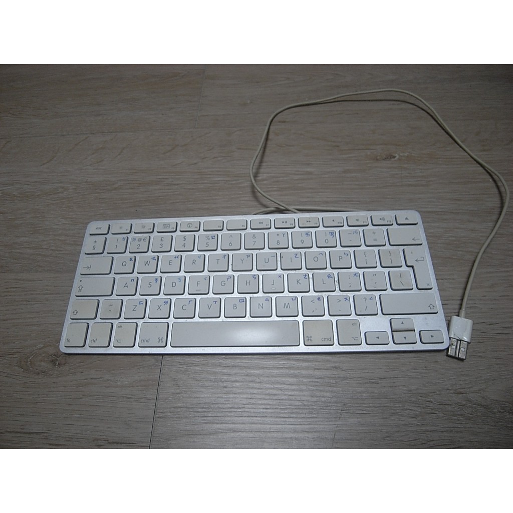 二手 Apple 蘋果 正版 鋁合金 有線鍵盤 A1242 經典 有線 無注音 | 蝦皮購物