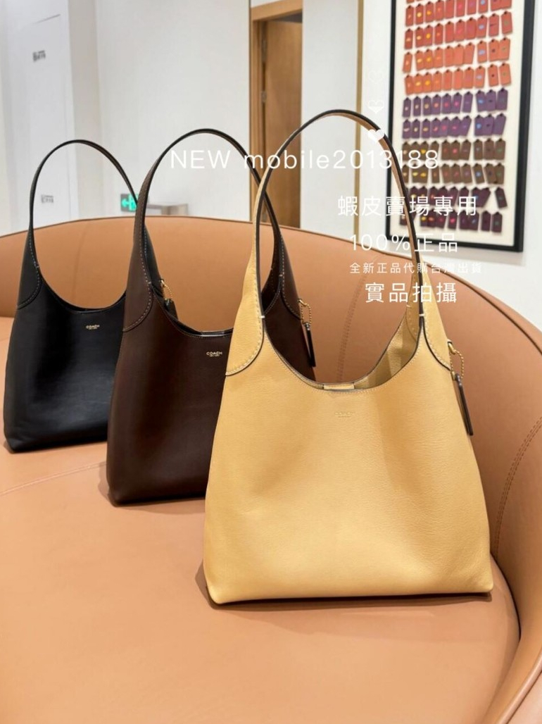 在途貨+可接單 兩色 全新正品 COACH CU068 顆粒紋皮革 BROOKLYN 28 單肩手袋 HOBO包 流浪包 | 蝦皮購物