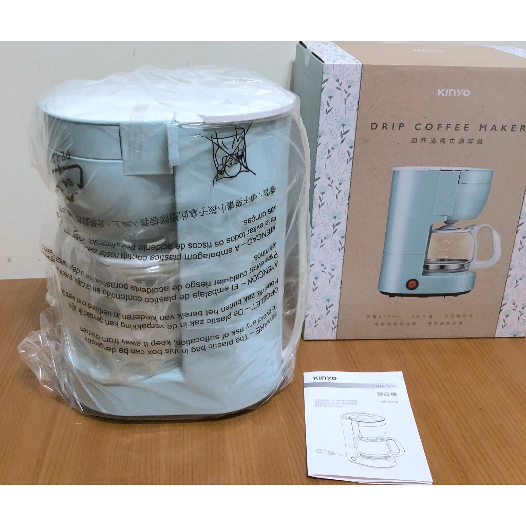 全新 KINYO CMH-7530 4杯 滴漏式 咖啡機 可拆卸式永久性濾網 | 蝦皮購物