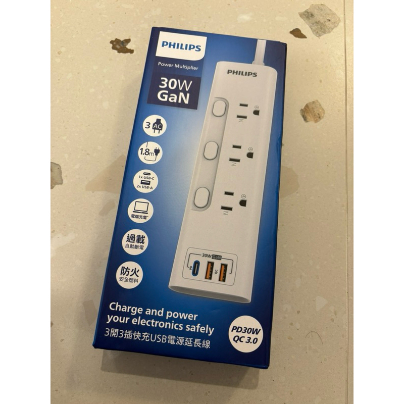 [現貨]全新 PHILIPS 飛利浦 延長線3開3插 USB(2A+1C PD 20W) 插座 插頭 bsmi | 蝦皮購物
