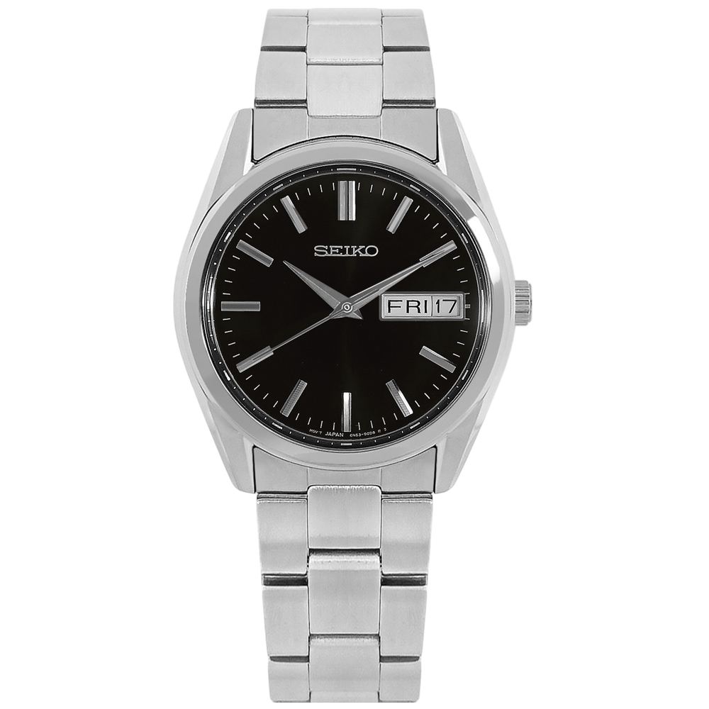 SEIKO 精工 / 日本國內版 藍寶石水晶玻璃 星期日期 防水100米 不鏽鋼手錶 黑色/ SBTH011 /37mm | 蝦皮購物