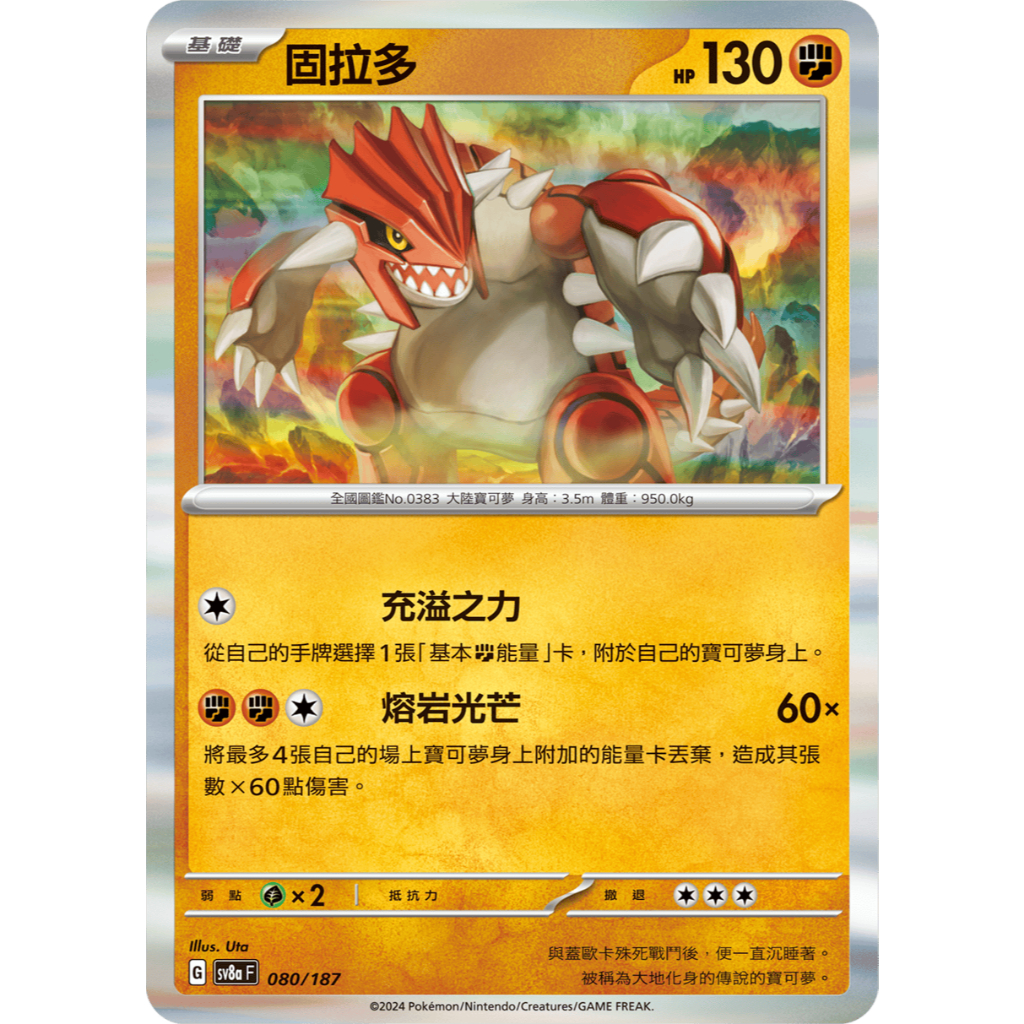 【企鵝卡鋪】PTCG 中文版『固拉多』寶可夢卡牌 SV3A 026 SVTG 004 SV8A 080 戰術牌組 | 蝦皮購物