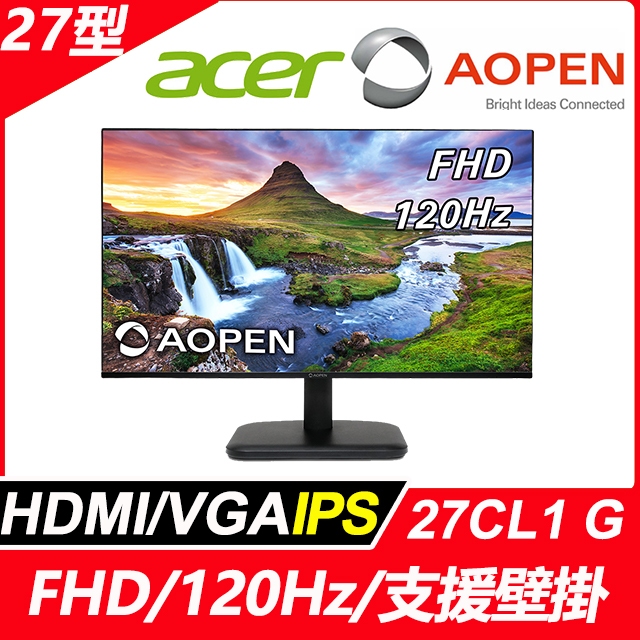 原廠福利品 AOPEN 27CL1 G(27型/120Hz/HDMI/VGA 9805.27CLG.301 | 蝦皮購物