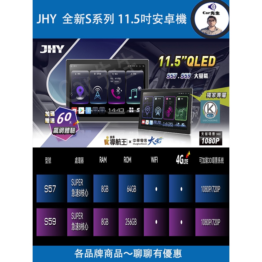 JHY S系列 11.5吋 4G車聯網車機 | 蝦皮購物