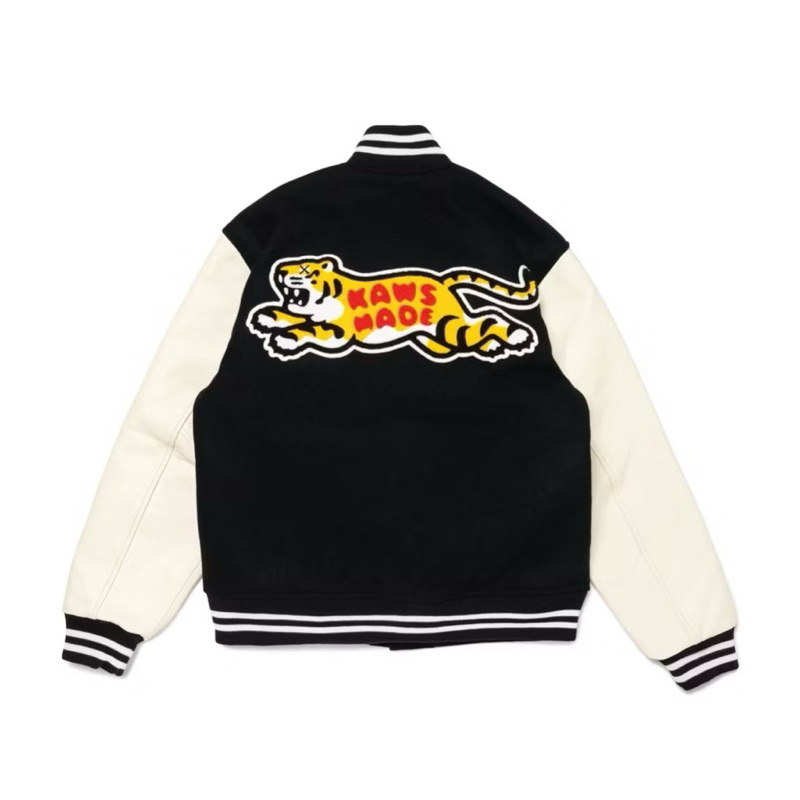 【FF SELECT】現貨 23FW HUMAN MADE KAWS VARSITY JACKET 棒球外套 真皮 | 蝦皮購物