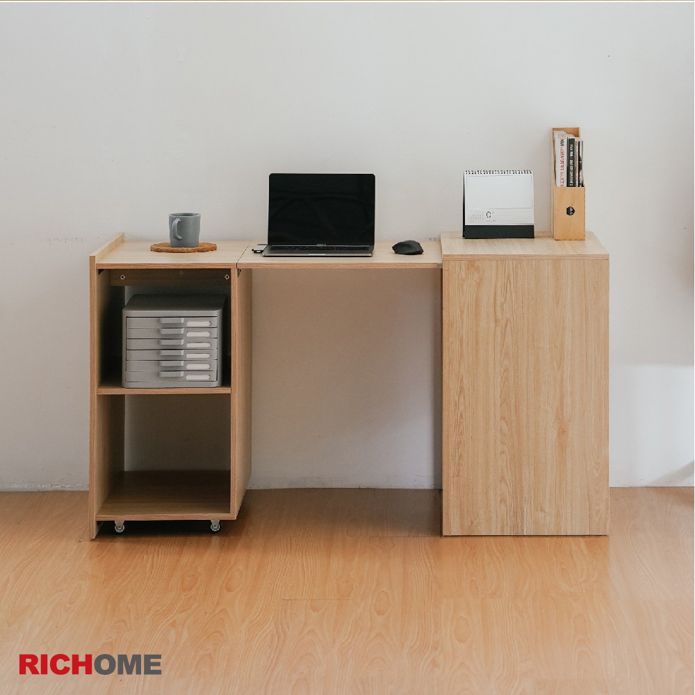 RICHOME 福利品 DE-317 雷克摺疊收納書桌 辦公桌 工作桌 電腦桌 收納櫃 邊櫃 書櫃 摺疊 書桌 | 蝦皮購物
