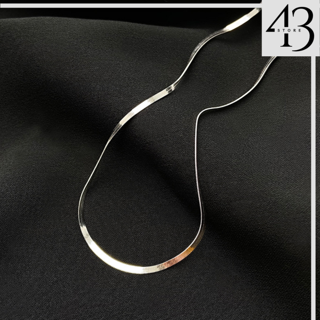 【43小舖】925純銀 蛇骨鍊 扁蛇鍊 刀片鍊 項鍊｜S925｜頸鍊｜蛇骨鏈｜扁蛇鏈 ｜飾品｜銀飾｜送拭銀布 | 蝦皮購物