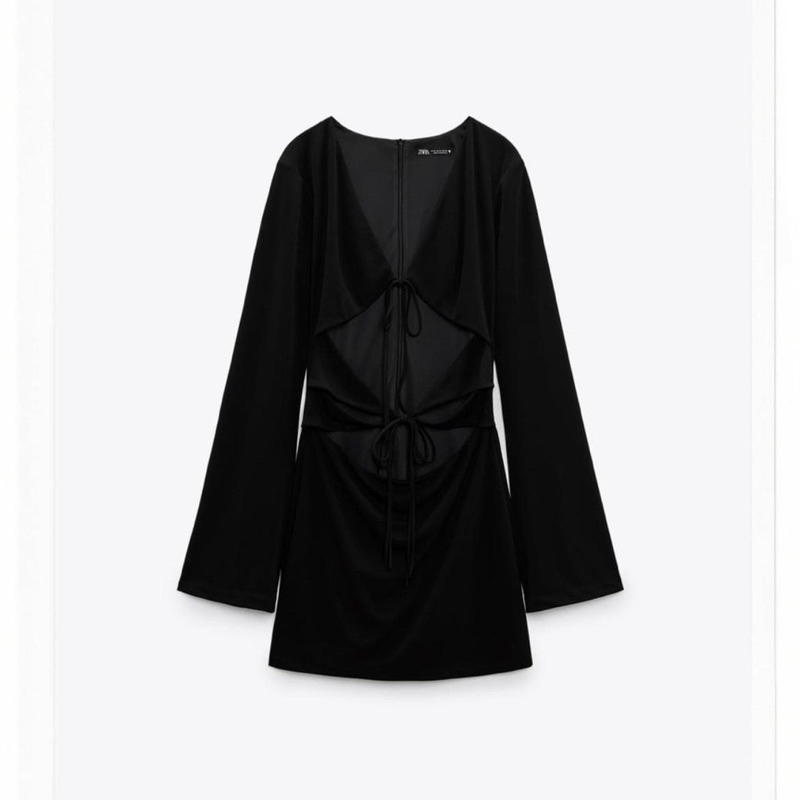 Zara 全新 前綁帶性感短洋裝 原價1490 | 蝦皮購物