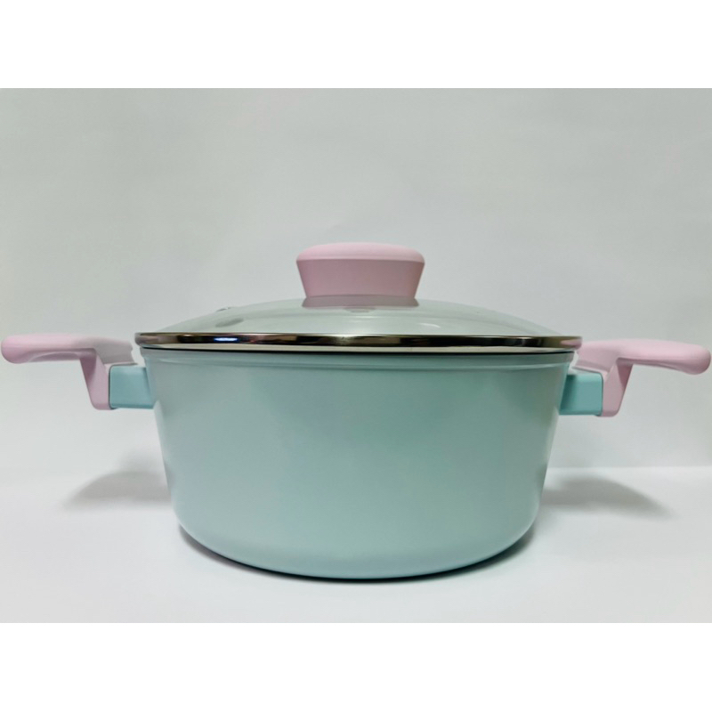 Meoflam Bubble Gum系列 20cm 雙耳湯鍋(電磁底）+玻璃蓋(不挑爐具，瓦斯爐電磁爐可用) | 蝦皮購物