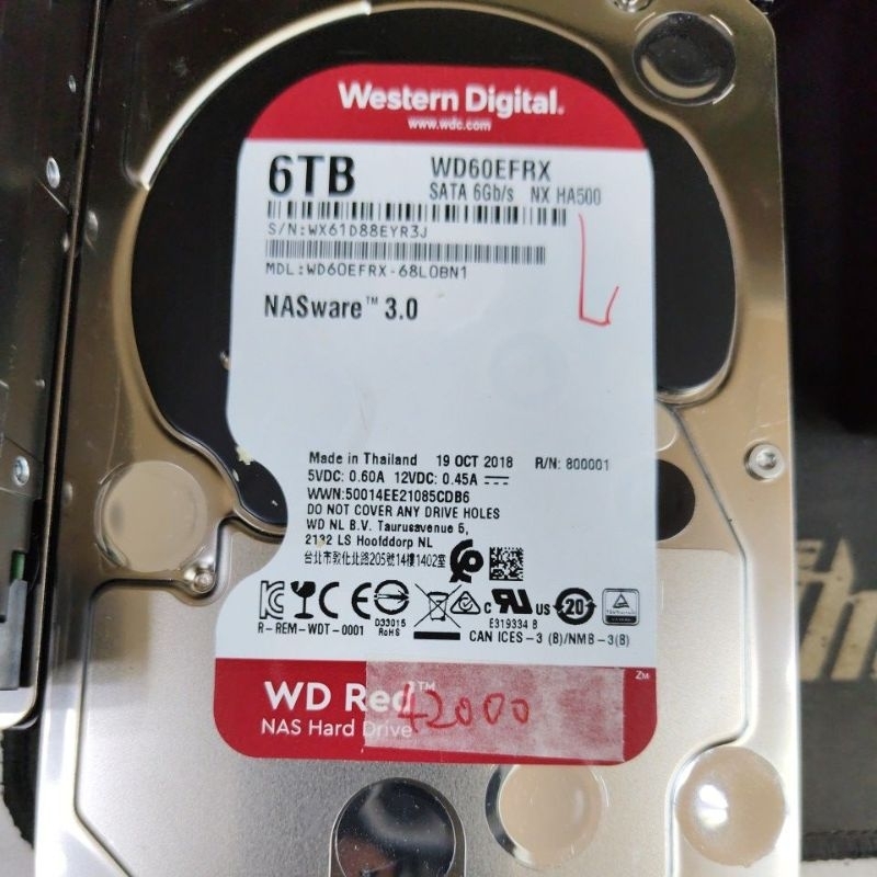 二手 WD內接硬碟 6TB WD60EFRX | 蝦皮購物