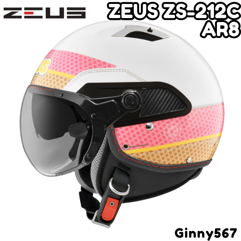 🚚免運 原廠全新🔥Ginny🔥【ZEUS 212C AR8】ZS-212C 彩繪款 半罩式 內墨片 加長鏡片 抗紫外線 | 蝦皮購物