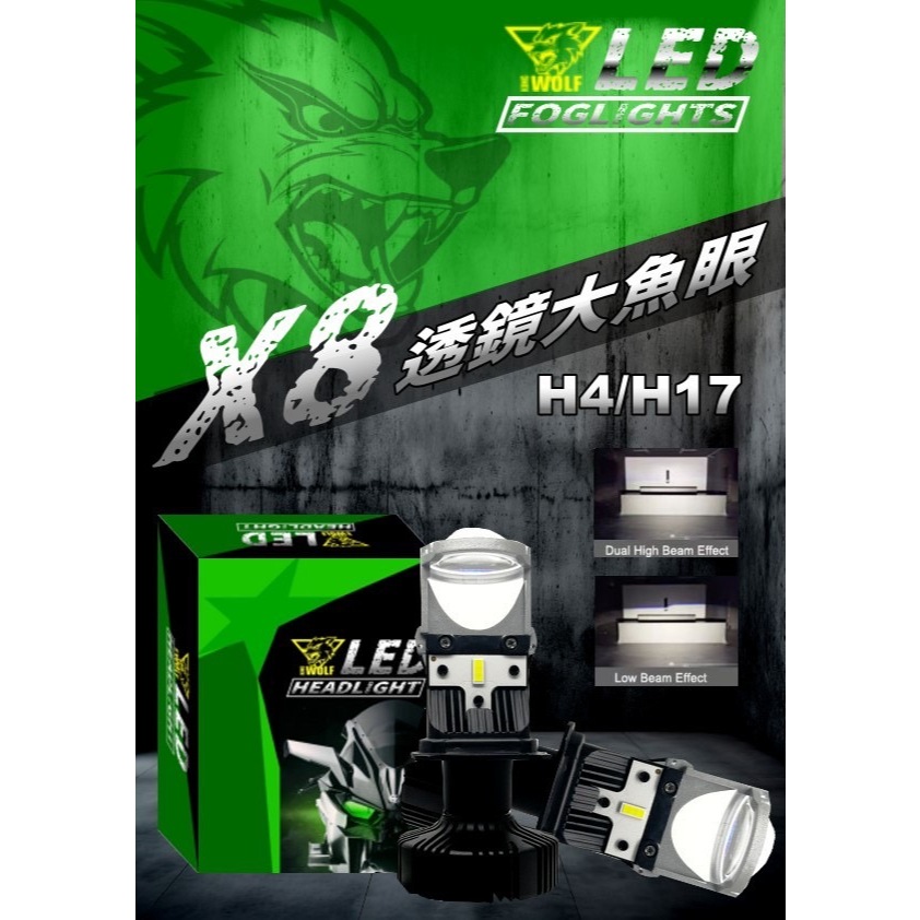 韋德機車精品 X8 大魚眼 魚眼大燈 車燈 直上 H4 LED 大燈 小魚眼 激光魚眼 適用 勁戰系列 FORCE G5 | 蝦皮購物