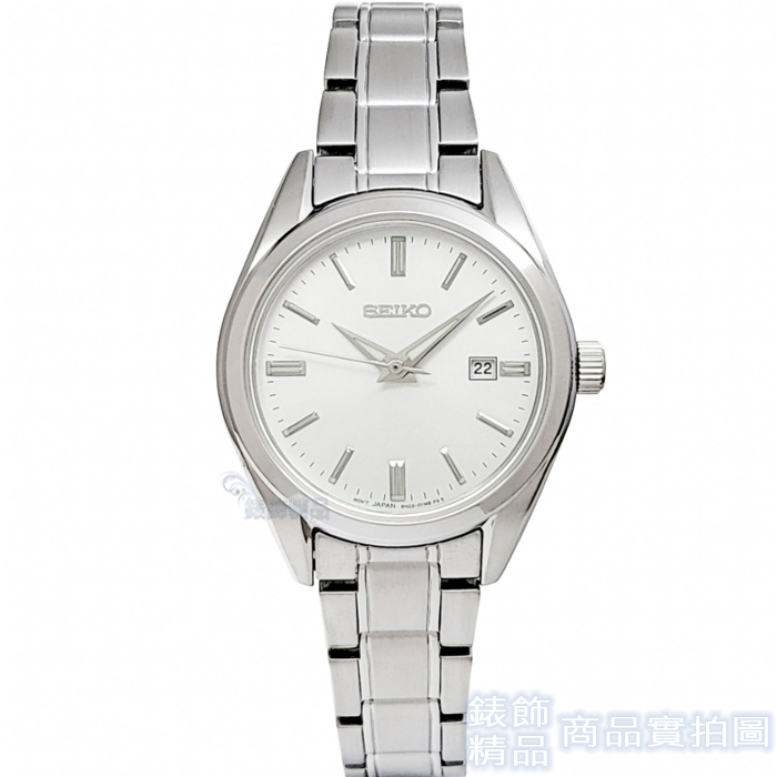 SEIKO 精工 SUR633P1手錶 藍寶石水晶玻璃 夜光 日期 銀白面 鋼帶 女錶【錶飾精品】 | 蝦皮購物