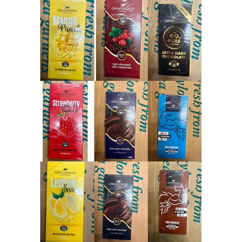 CHOCOYOCO巧克優巧克力-芒果/草莓/檸檬/60%蔓越莓/70%巧克力/85%巧克力/無加糖100公克/包 | 蝦皮購物