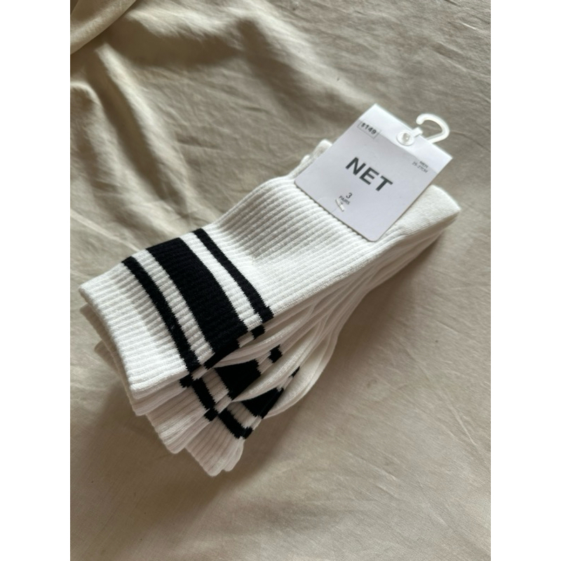 H&M NET 條紋休閒運動白襪（三入） 綠色葡萄中長休閒襪 2D插畫中長男襪 運動白襪 | 蝦皮購物