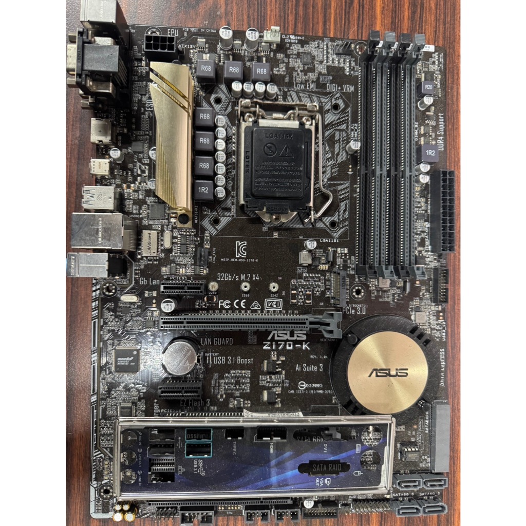 ASUS 華碩 Z170-K 1151 腳位 Intel® Z170 晶片 M.2 PCIE 功能正常 | 蝦皮購物